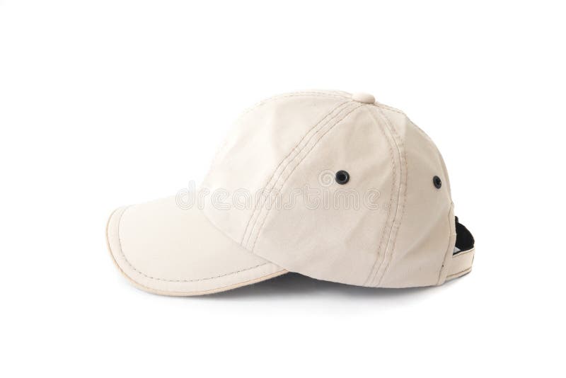 Closeup White Hat Cap on White Background Stock Photo - Image of head ...