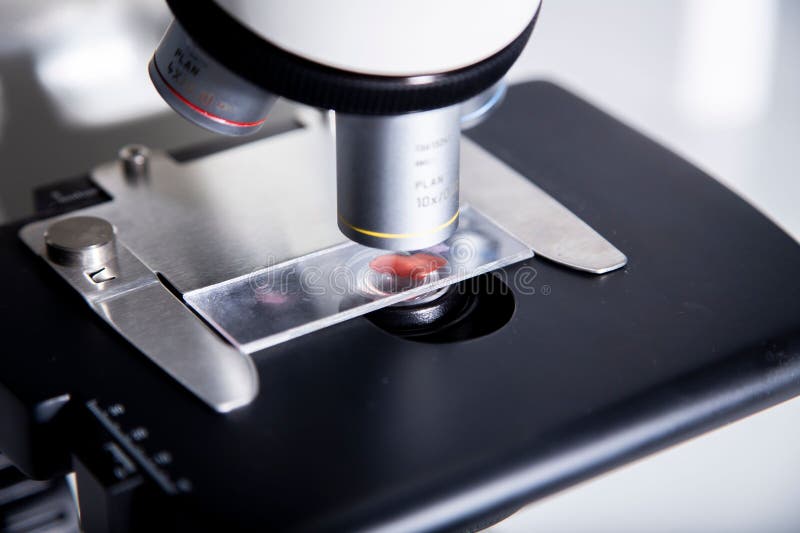 Closeup of a White Microscope in a Laboratory Setting Stock Photo ...