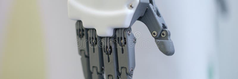 Closeup of White Plastic Arm of Modern Robot Stock Image - Image of ...