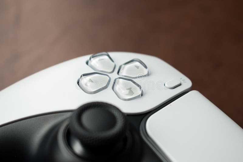 Closeup of a White Video Games Controller Stock Image - Image of ...