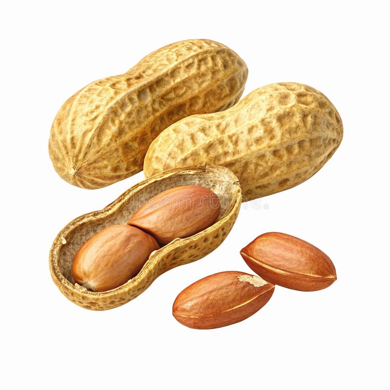 Closeup of Whole Peanuts in Shell and Open Shell with Roasted Peanut ...