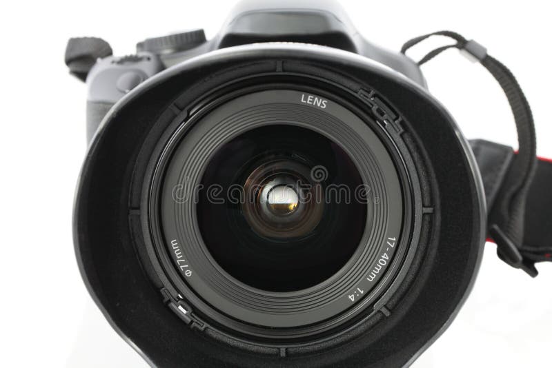 Closeup of Wide Angle Zoom Lens on Camera Stock Photo - Image of black ...