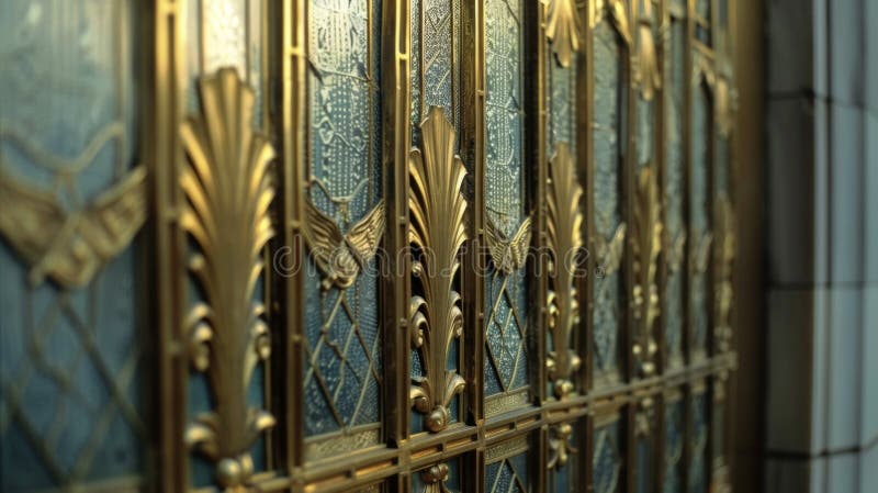 A Closeup of a Window Panel in an Art Deco Building Showcasing ...