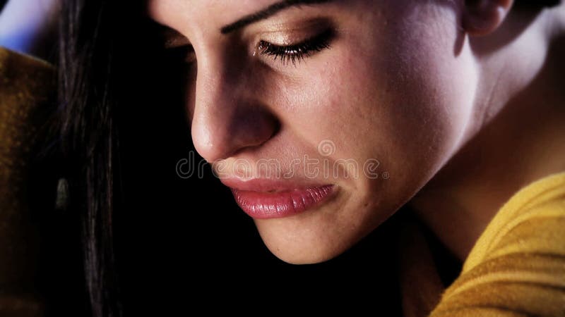 Closeup of woman crying stock video. Video of battered - 37537066
