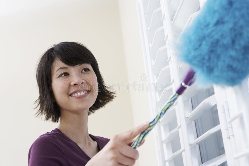 Closeup of Woman Dusting stock image. Image of indoors - 30843091