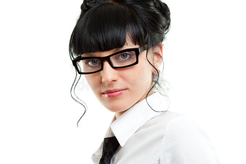 Nerd Woman Retro Portrait 70s Vintage Housewife Stock Image - Image of ...