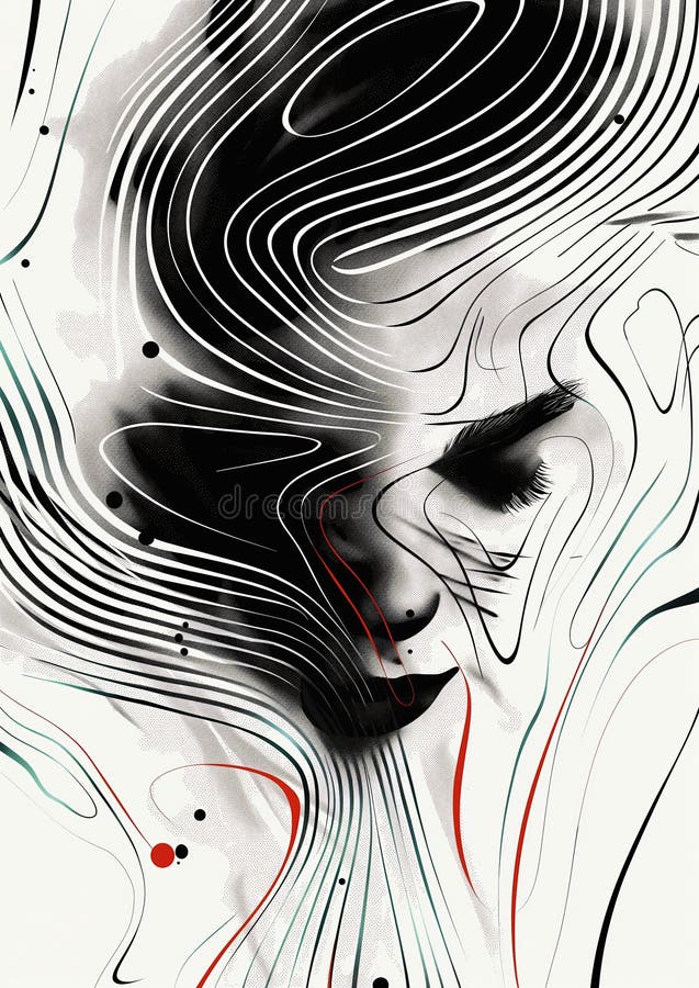 Whispers of the Wind: a Bold and Spiraling Portrait of Femininit Stock ...