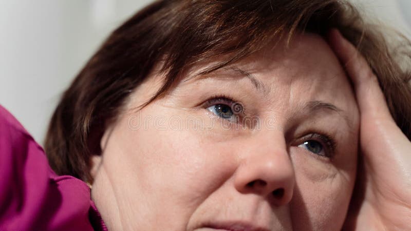 Tired Face, Senior Portrait and Woman with Eye Problem in Retirement ...