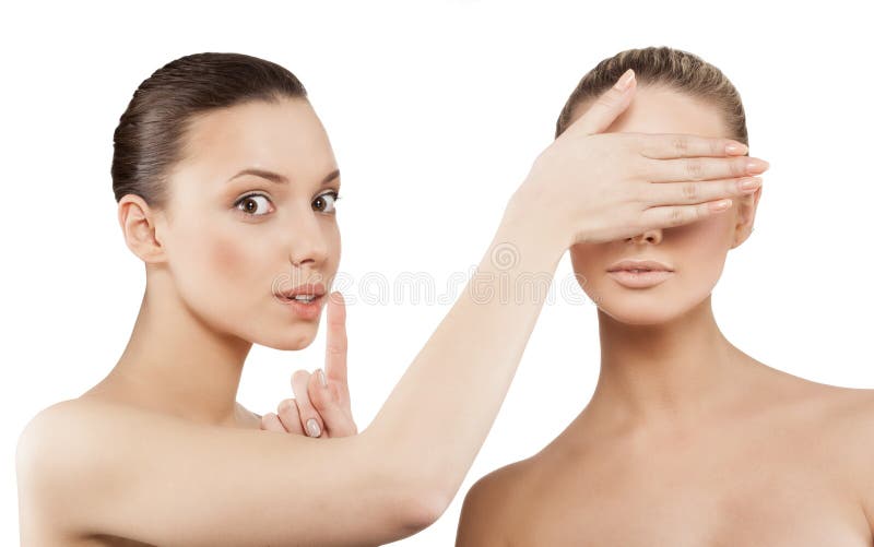 Women Making a Hush Gesture Stock Image - Image of gesture, adult: 29781735