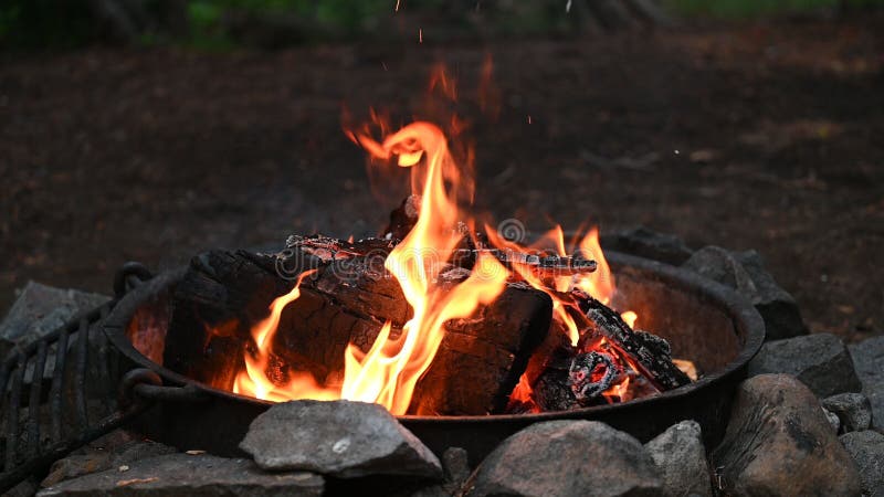 Closeup of Wood Burning in a Cauldron Stock Image - Image of energy ...
