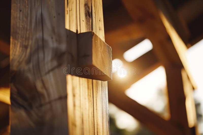 Closeup of Wood Grain in Timber Frame during Sunlight Stock Photo ...