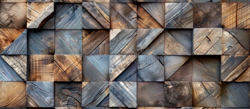 Closeup of a Wooden Facade with Square Pattern, Made of Rectangles ...