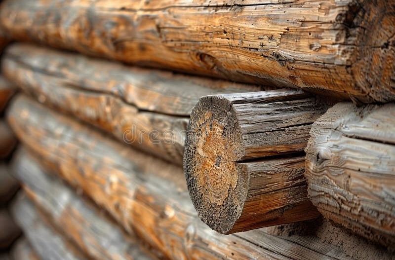 Closeup of Wooden Log Cabin Wall Stock Illustration - Illustration of ...