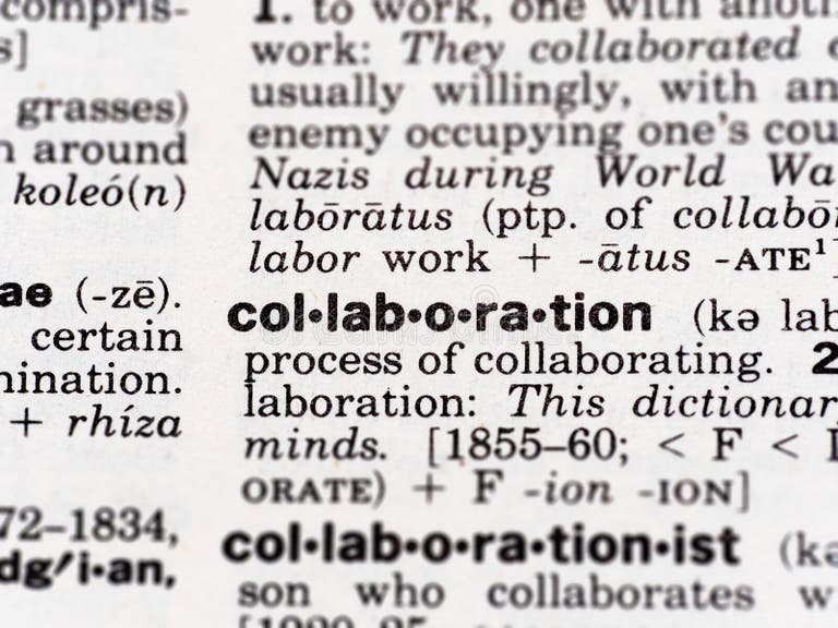 Closeup of the Word Collaboration from the Dictionary Stock Photo ...