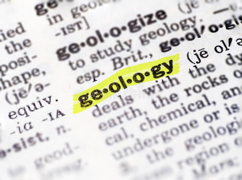 Closeup of the Word Geology in the Dictionary Stock Image - Image of ...