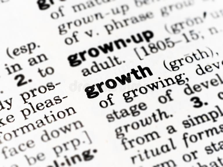 Closeup of the Word Growth from the Dictionary Stock Photo - Image of ...