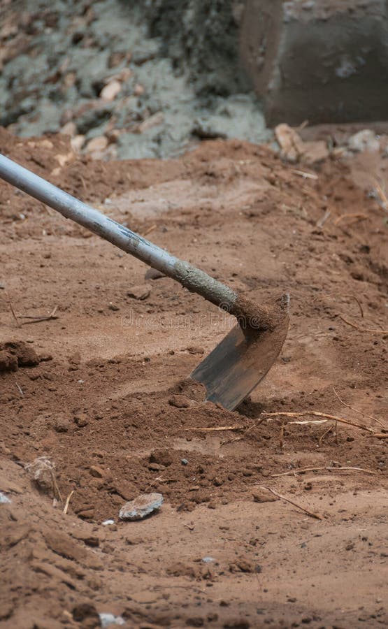Closeup Work with Spade for Excavation Stock Image - Image of ...