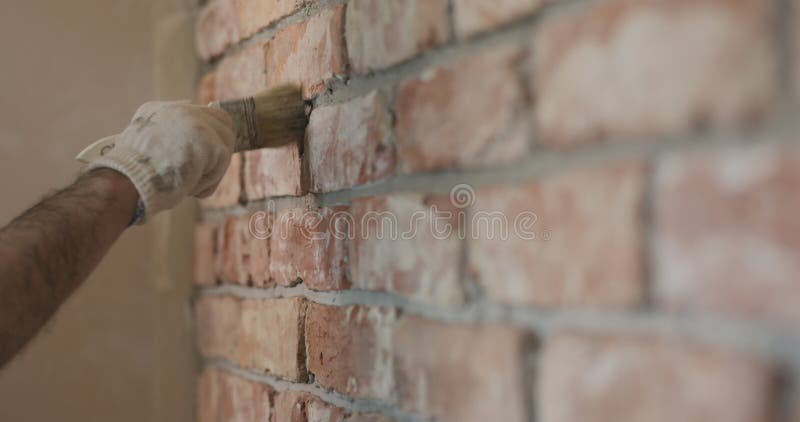 Closeup of Worker Forming Seam between Bricks Stock Photo - Image of ...