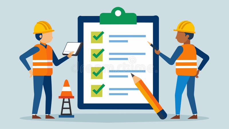 Closeup of Workers Signing Off on a Safety Drill Checklist Indicating ...