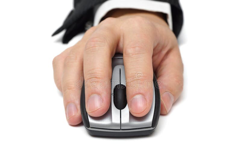 Closeup of Working with Computer Mouse Isolated Stock Photo - Image of ...