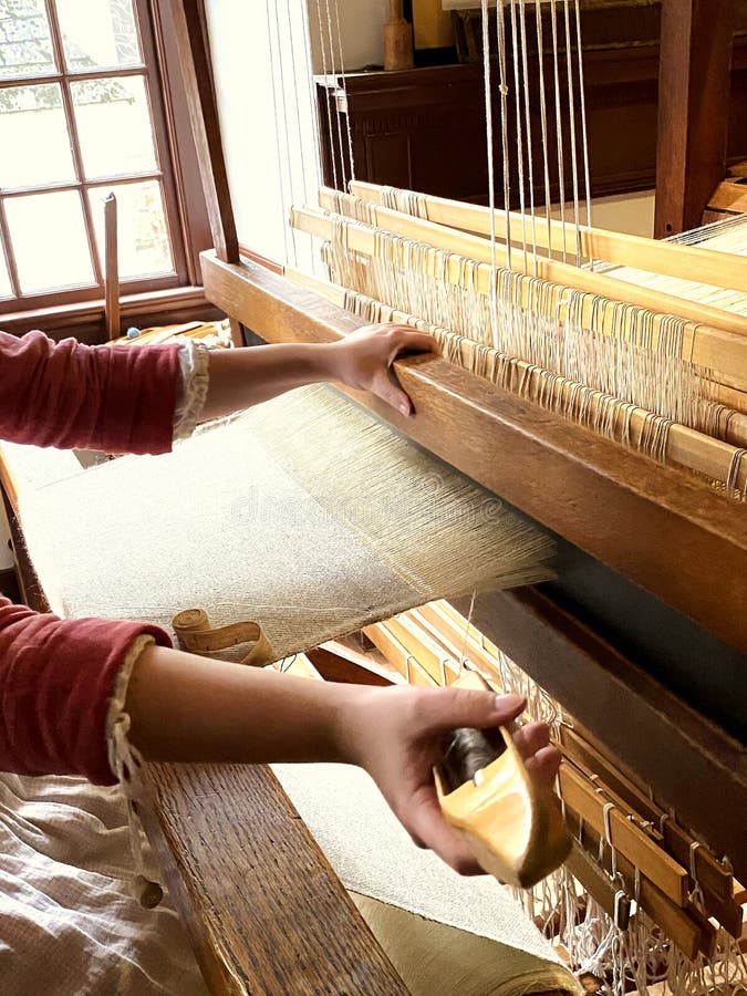 A Closeup of an 18th Century Loom. Stock Photo - Image of cloth ...