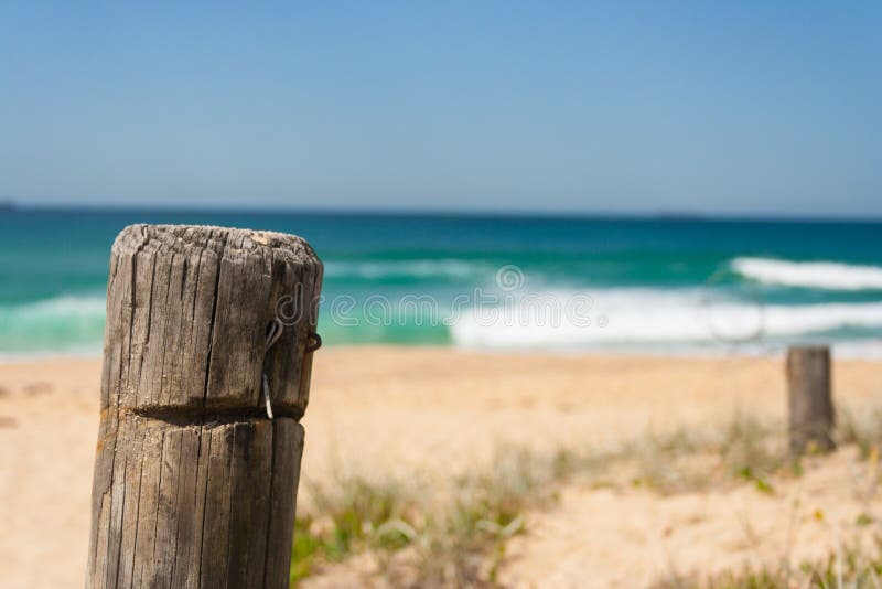 Closeup of Fence Post at Surfing Beach on Summers Day Stock Photo ...