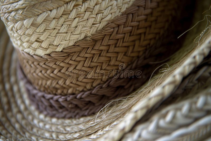 Closeup of Woven Textures of Different Summer Hats Stock Illustration ...