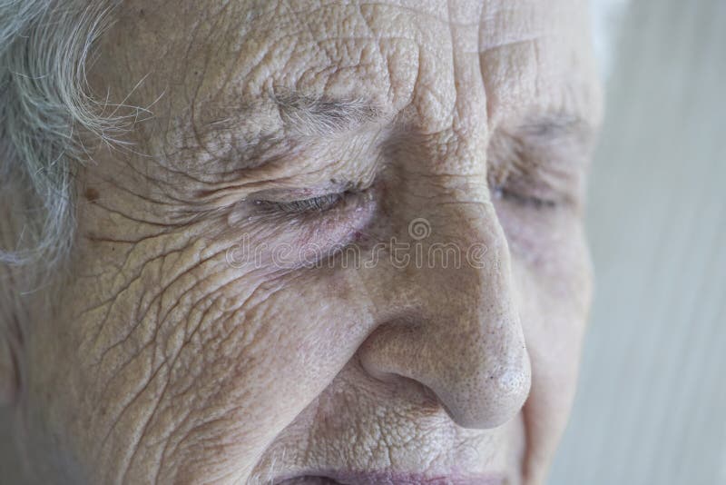 Closeup Face of a Senior Person Crying Stock Image - Image of healthy ...