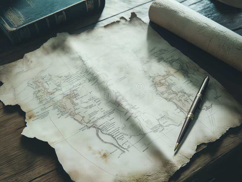 Closeup of Wrinkled Parchment Paper in Soft Lighting Stock Illustration ...