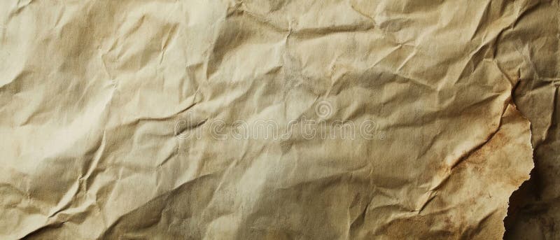 Closeup of a Wrinkled and Stained Brown Paper Texture Stock ...