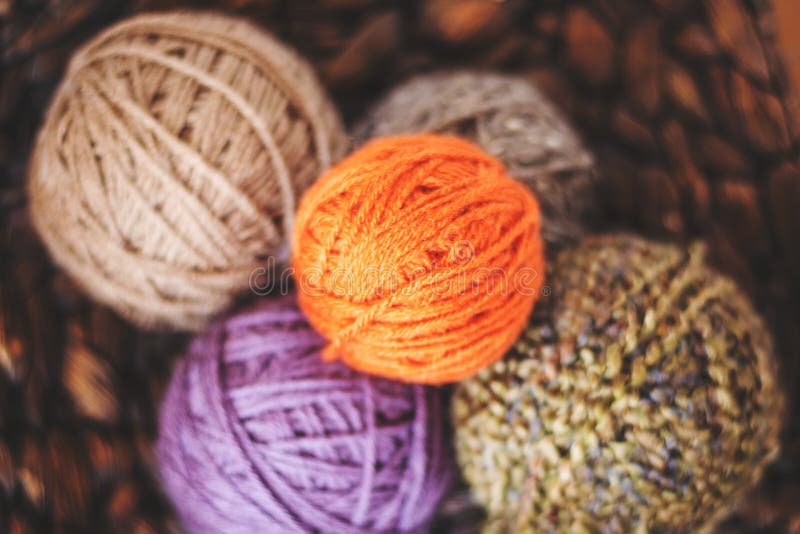 Closeup of Yarn in a Basket. Stock Photo - Image of crocheting, basket ...