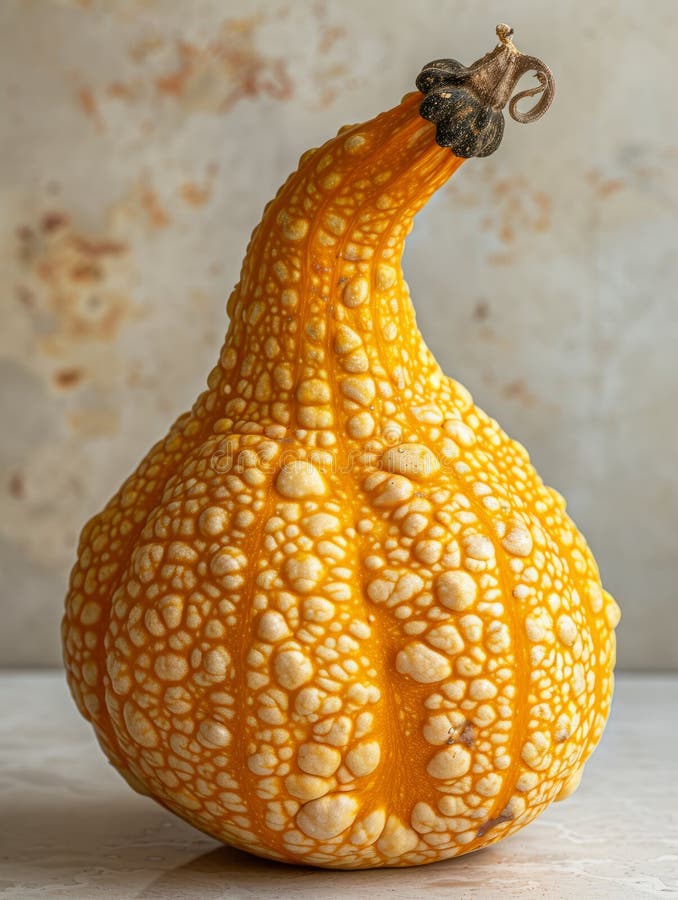 Closeup Yellow Bumpy Gourd Rustic Background Stock Photos - Free ...