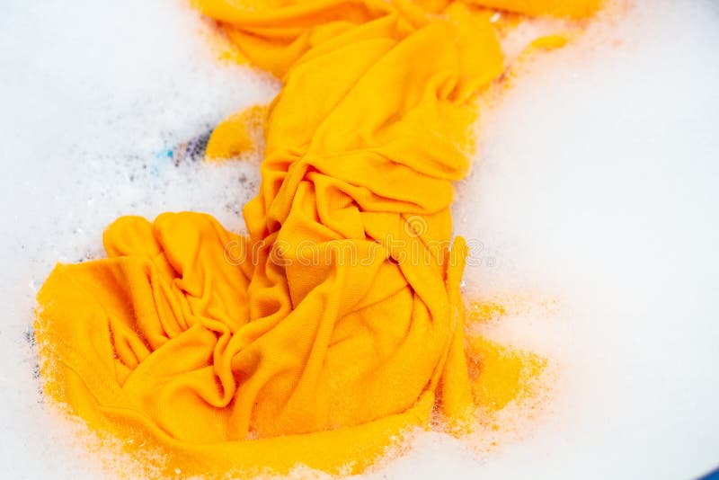 Hands Washing Yellow Color Clothes Stock Photo - Image of color, hand ...
