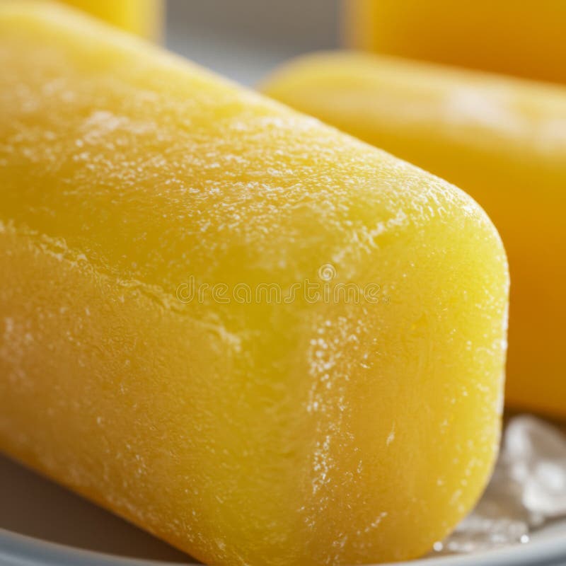 Closeup of a Yellow Frozen Popsicle Stock Illustration - Illustration ...