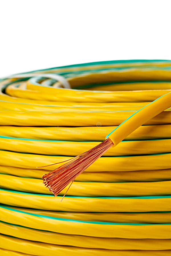 Closeup of Yellow and Green Electrical Wire Spool Stock Image - Image ...