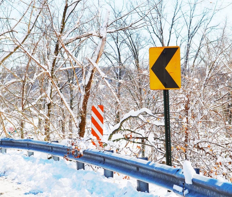 Road sign arrow stock photo. Image of corner, sign, winter - 29872548
