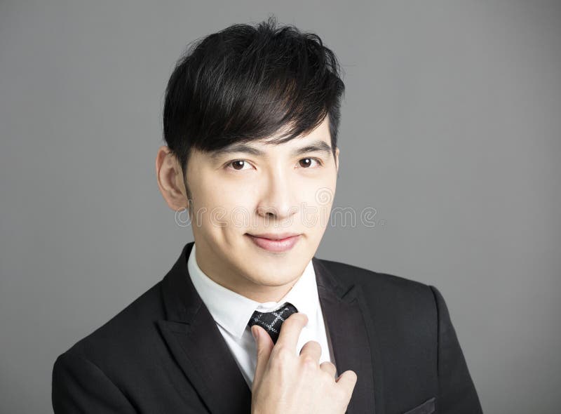 Closeup Young Asian Man Face Stock Image - Image of isolated, confident ...