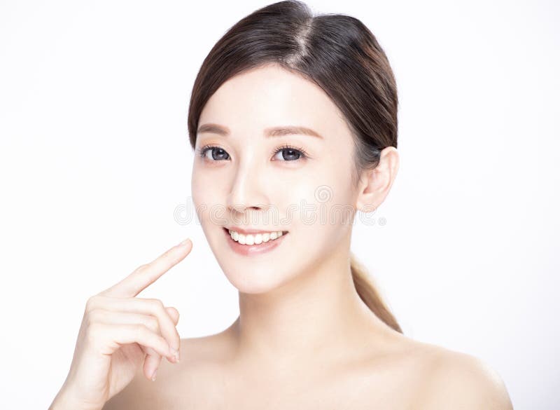 Closeup Young Beauty Face and Showing Her Teeth Stock Image - Image of ...