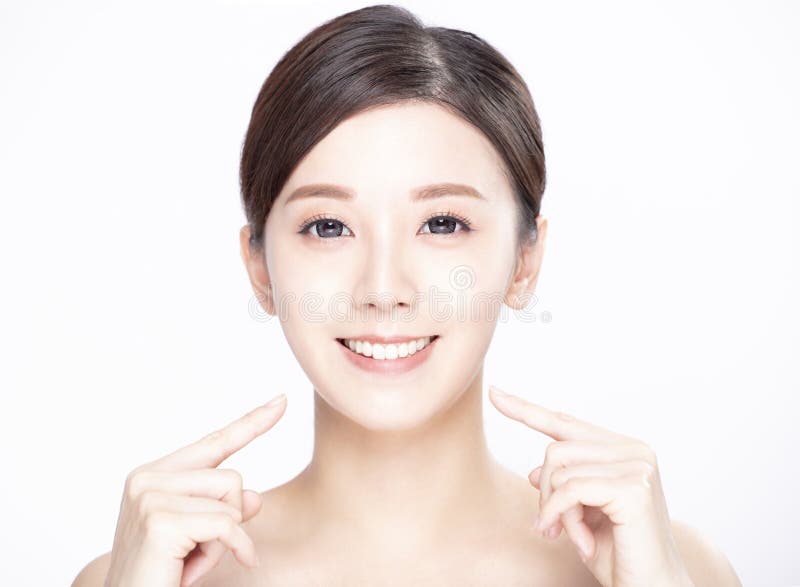 Closeup Young Beauty Face and Showing Her Teeth Stock Image - Image of ...