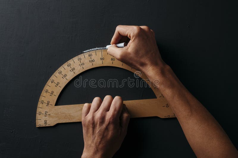 Young Man Using a Protractor Stock Image - Image of measurement, people ...