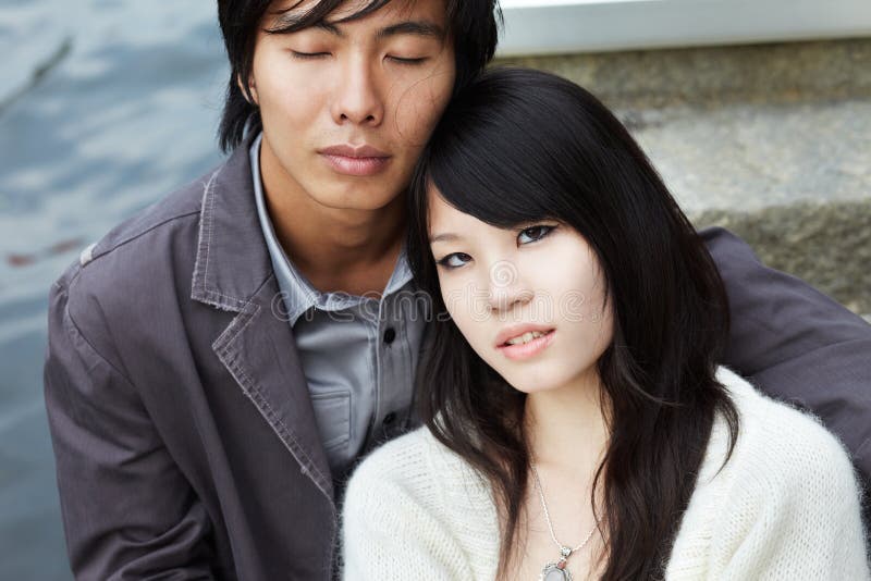 Young Chinese Couple in Love on Romantic Date Stock Photo - Image of ...