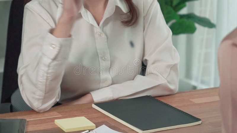 Closeup Young and Enthusiastic Candidate Interview with HR Manager in ...