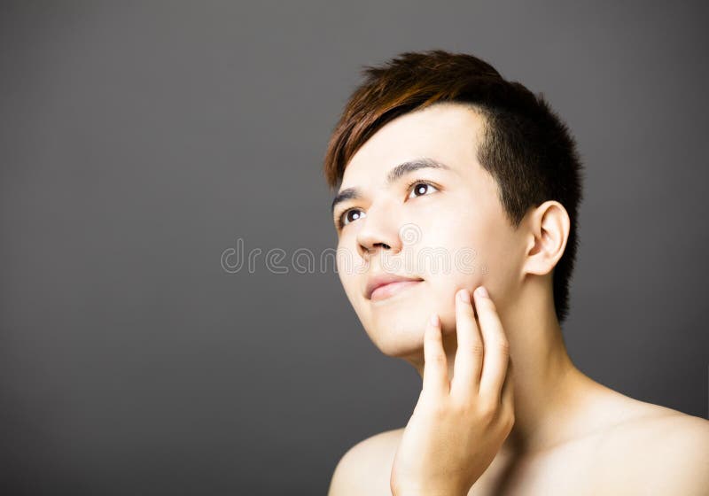 Closeup Young Handsome Man Face Stock Photo - Image of portrait ...
