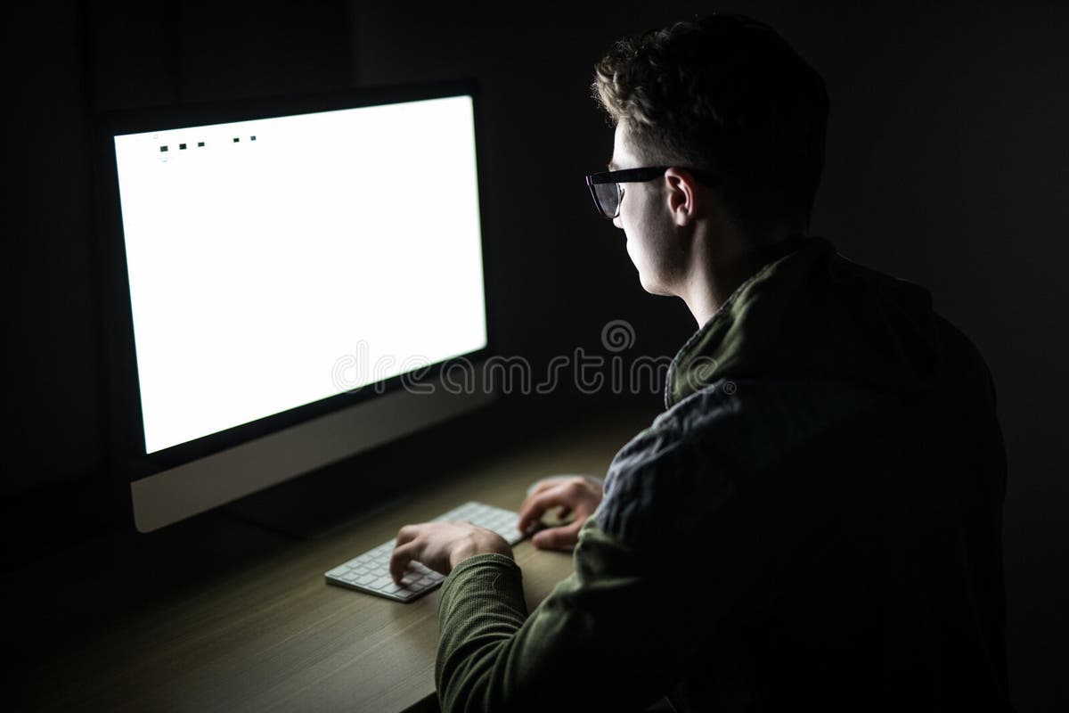 2,330 Office Computer Screen Dark Room Stock Photos - Free & Royalty ...