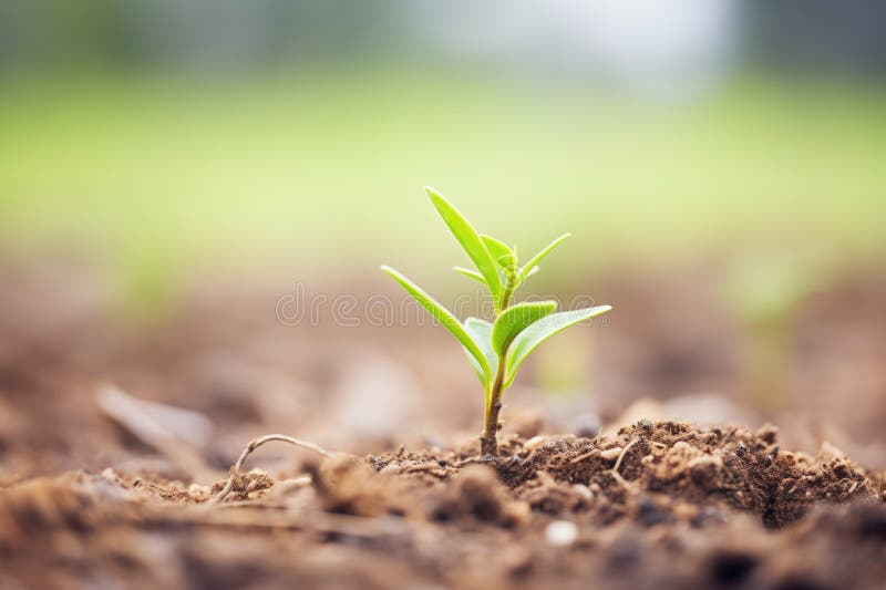 Closeup of a Young Tea Plant Sprouting from the Soil Stock Image ...