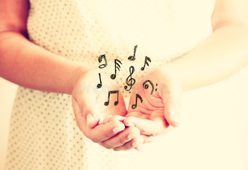 Closeup of Young Woman Hands. Hands Outstretched in Cupped Shape ...