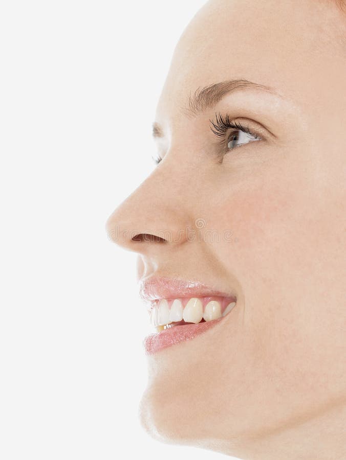 Closeup of Young Woman Smiling Stock Image - Image of people, perfect ...