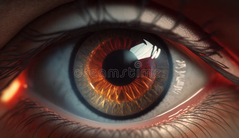 Closeup Zoom of Human Red Eyes. Generative AI Stock Illustration ...