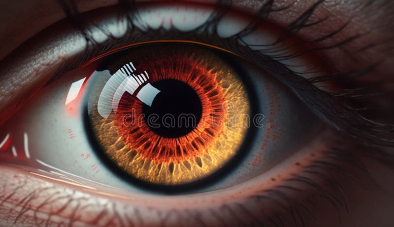 Closeup Zoom of Human Red Eyes. Generative AI Stock Illustration ...