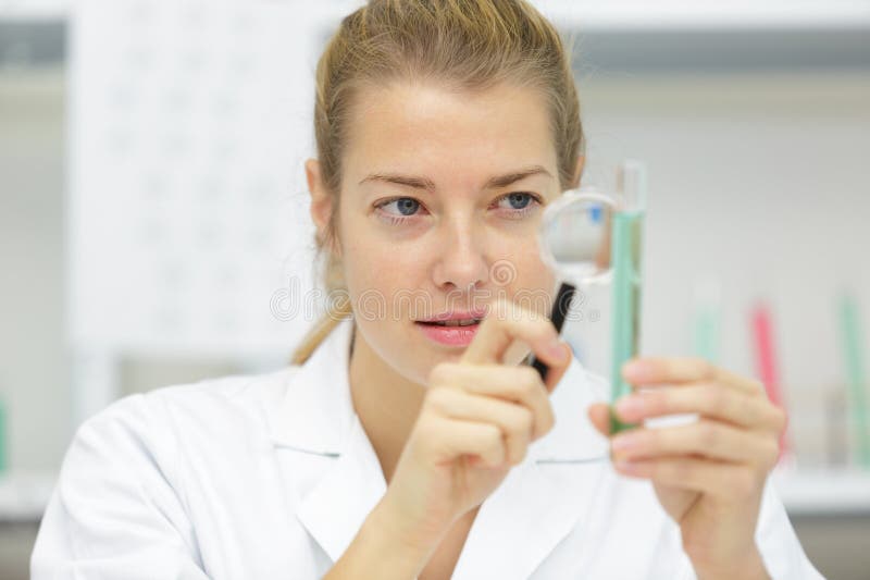 Closeupportrait Doctor Biologist in Lab Stock Photo - Image of working ...